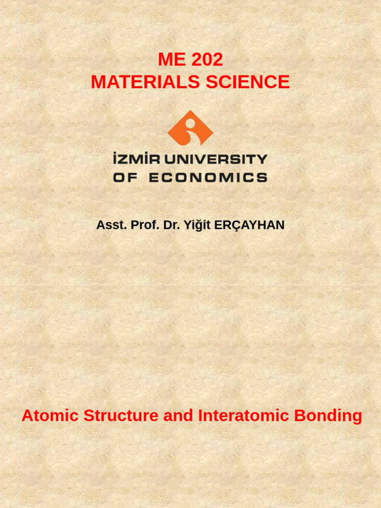 2 Atomic Structure And Interatomic Bonding Pdf