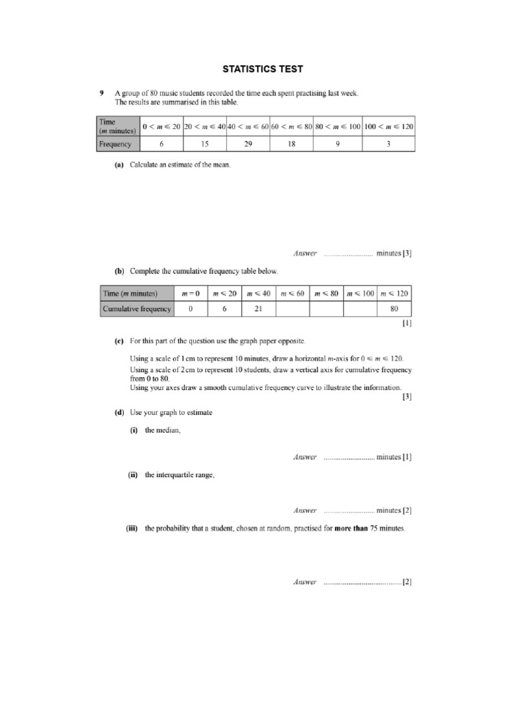 Statistics Test | PDF