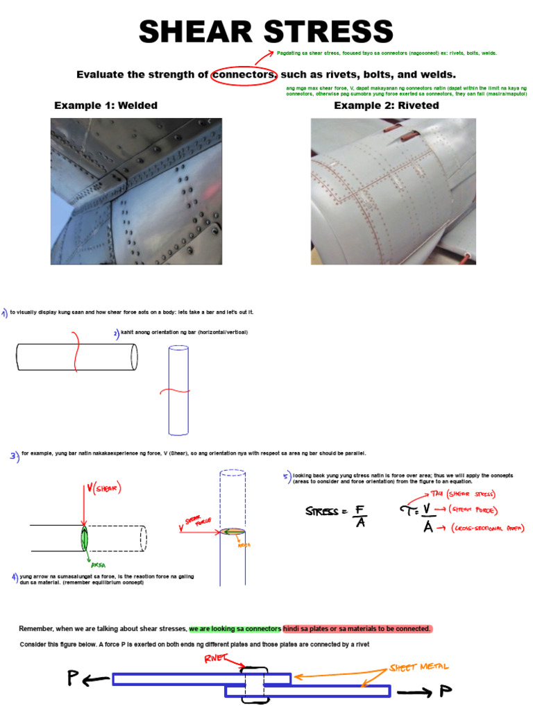 Shear and Bearing Stress | PDF