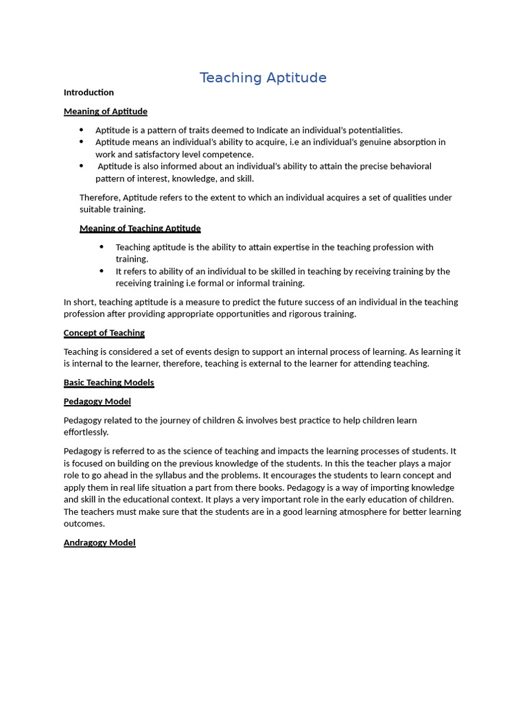Teaching Aptitude | PDF