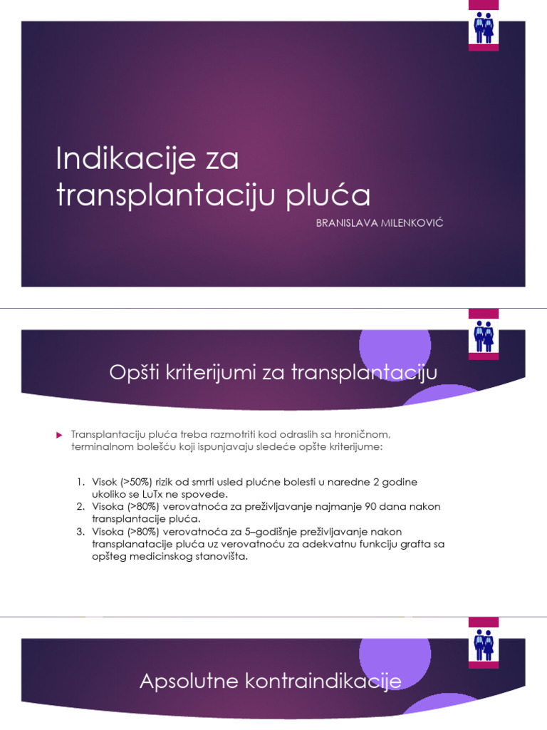 Indikacije Za Transplantaciju Pluca | PDF
