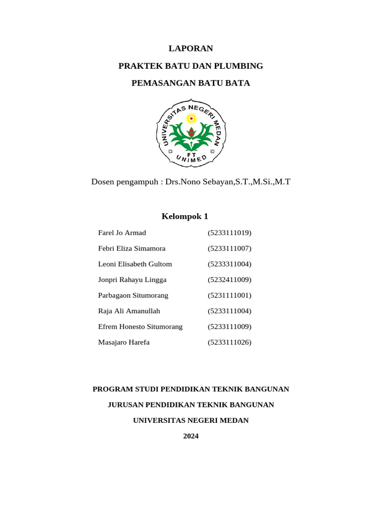 Laporan Pemasangan Batu Bata | PDF