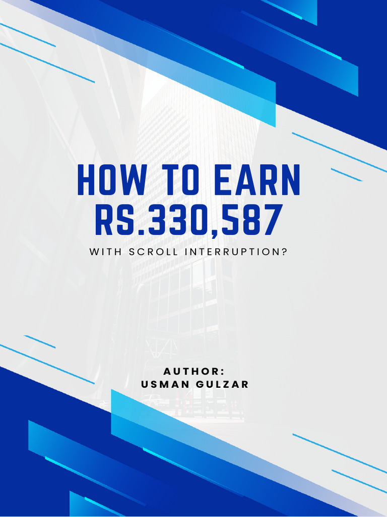 How To Earn Rs.330,587 - Usman Gulzar | PDF