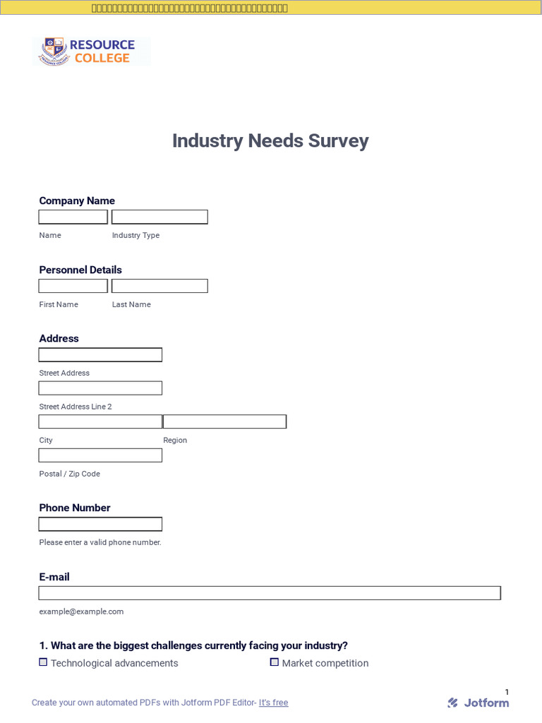 Industry Needs Survey | PDF