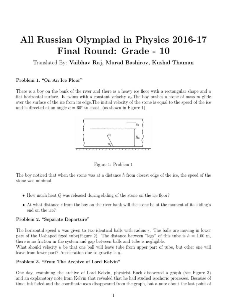 2017 Russian Physics Olympiad Eng | PDF | Electrical Resistance And ...