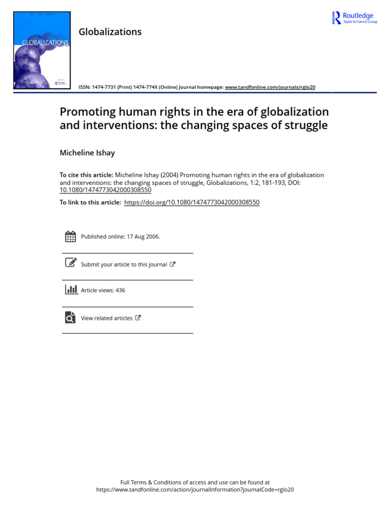 Promoting Human Rights in The Era of Globalization and Interventions ...