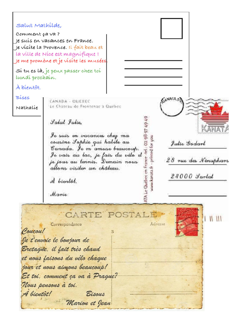 Carte Postale Exemples | PDF