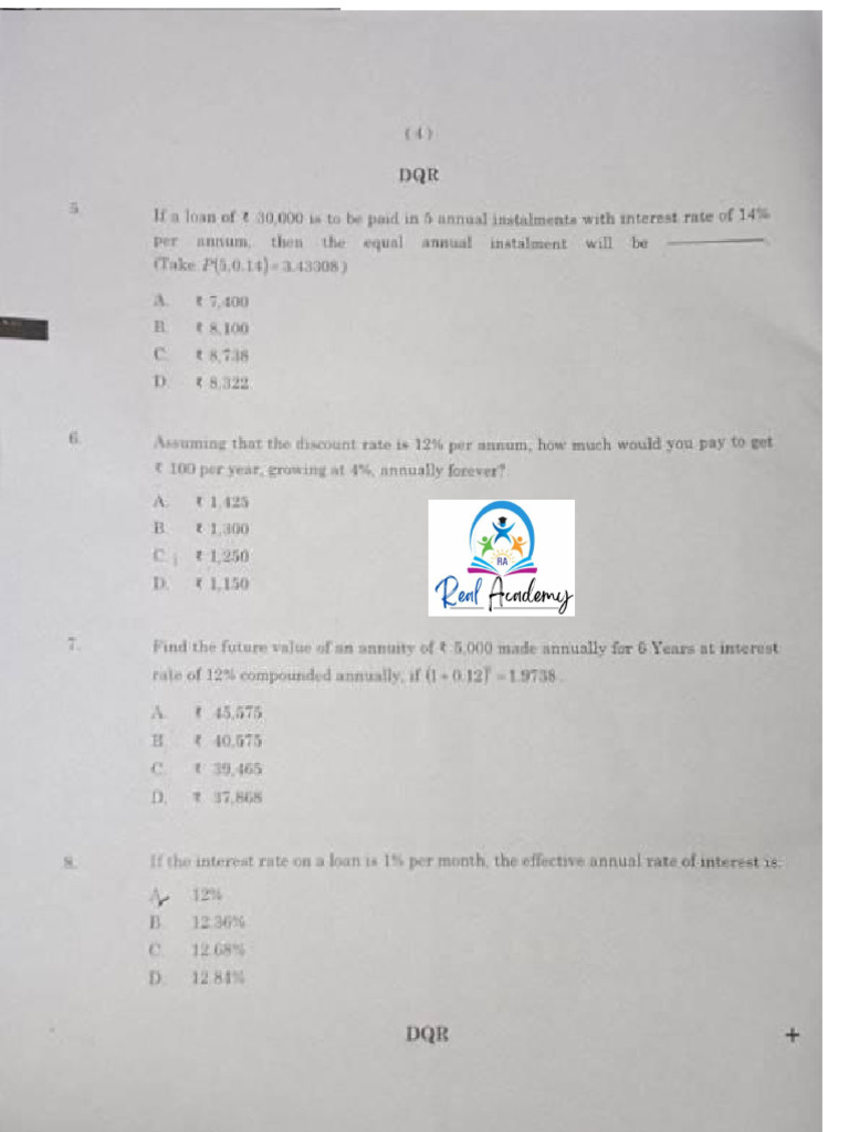 Maths Exam Paper June 24 Real Academy | PDF