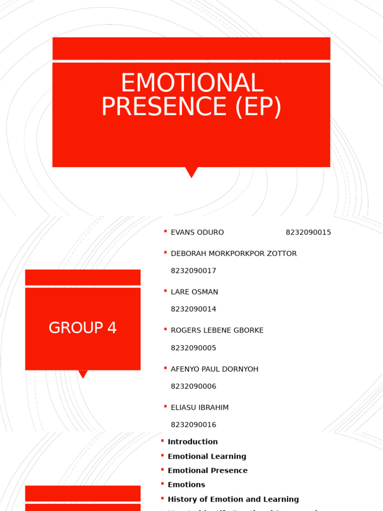 EMOTIONAL PRESENCE - Courseware Design. | PDF | Emotions | Career & Growth
