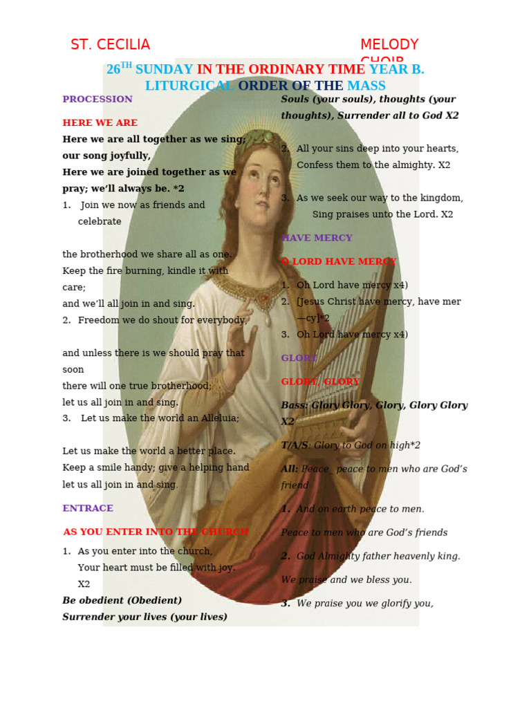 26TH Sunday in Ordinary Time Year B | PDF
