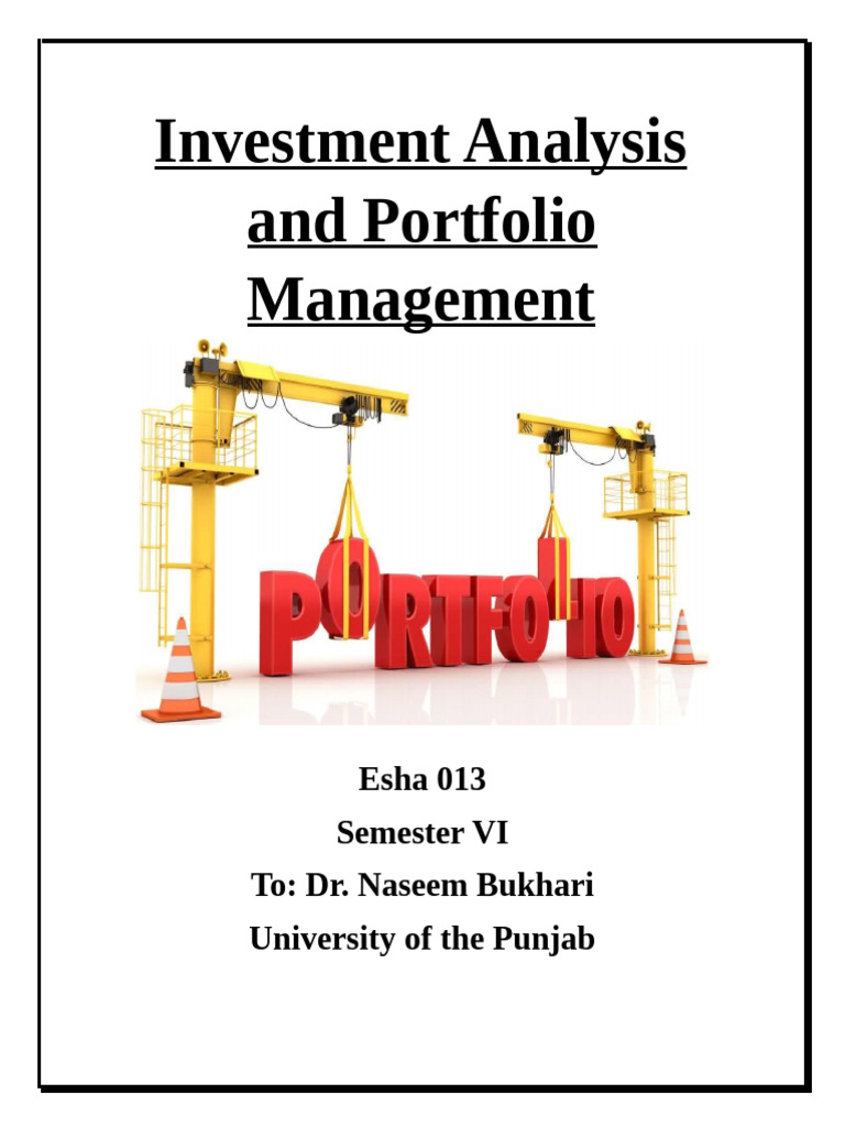 Investment Analysis 0 Portfolio Management Assignment | PDF | Cost Of Living | Business