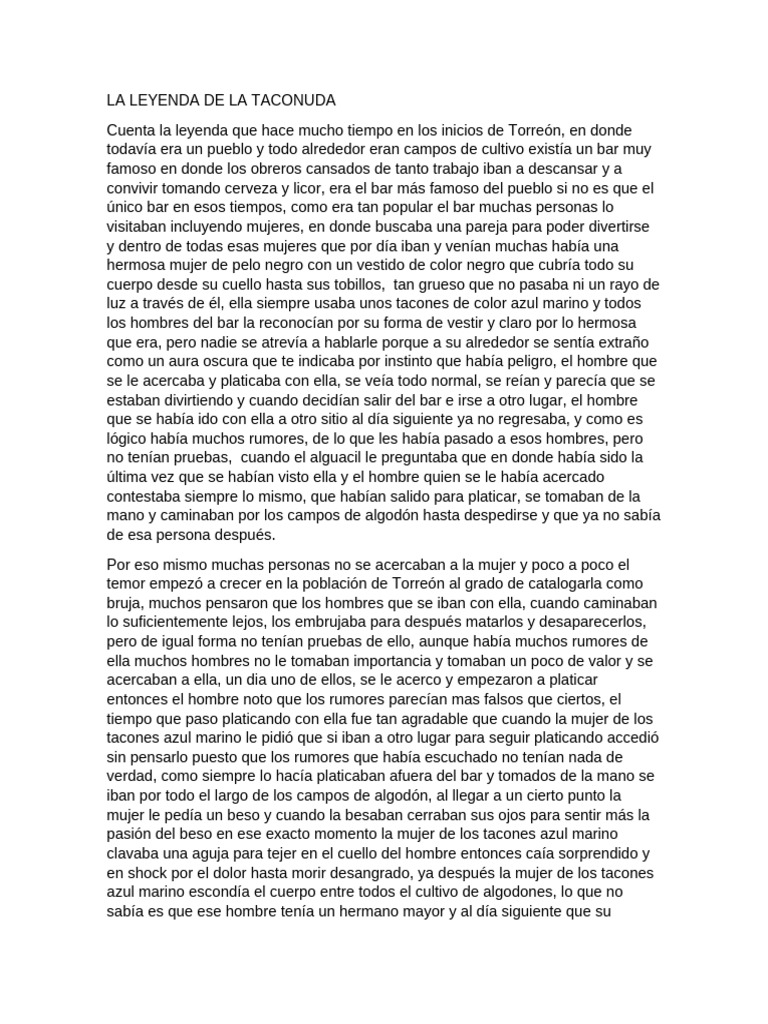 La Leyenda de La Taconuda | PDF