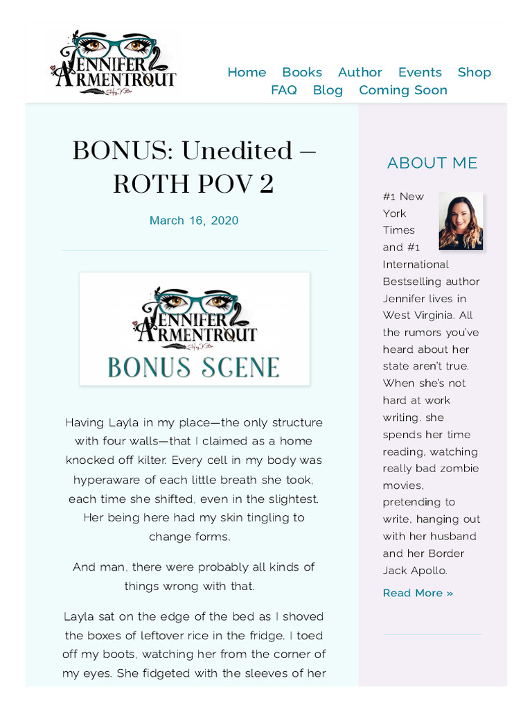 BONUS - Unedited - ROTH POV 2 - Jennifer L. Armentrout | PDF