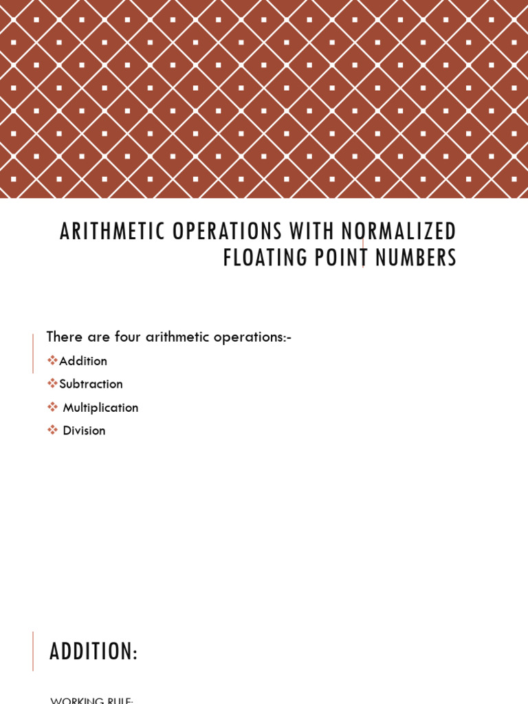 Arithmetic Operations With Normalized Floating Point Numbers | PDF