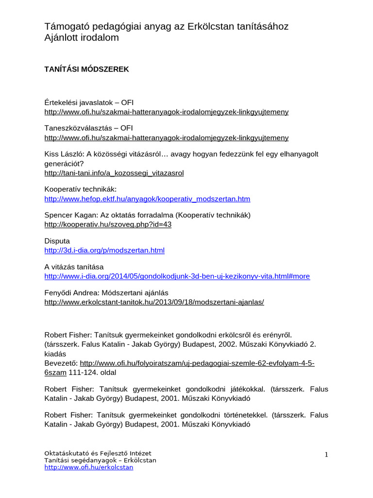 Irodalom Tanitasi Modszerek | PDF