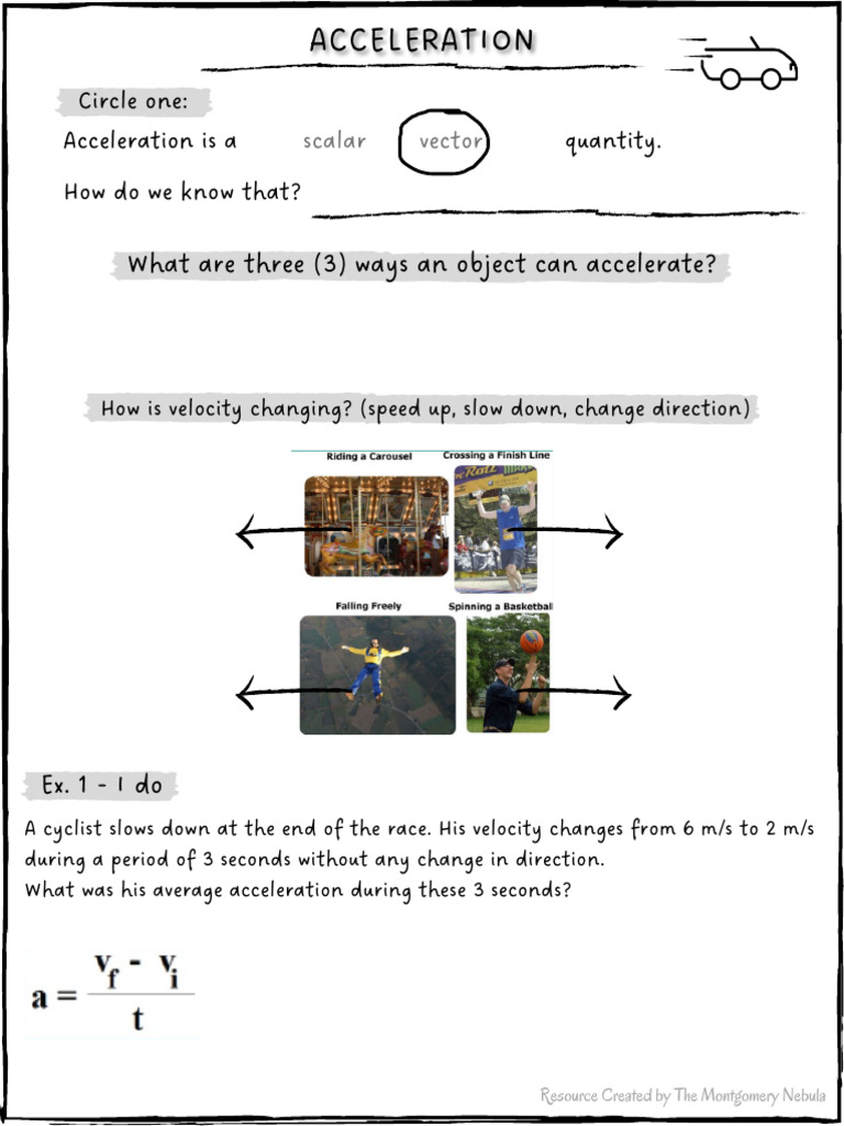 Acceleration Review and Practice Interactive Science Notebook-1 | PDF ...