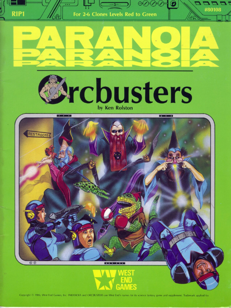 WEG80108 Paranoia 1e RPG - Orcbusters (1986) | PDF