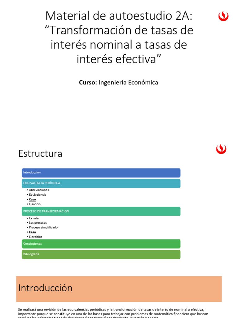 MTA 2 - Trasformación de Tasas de Interés Nominal A Tasas de Interés Efectiva, Flujos Simples y ...
