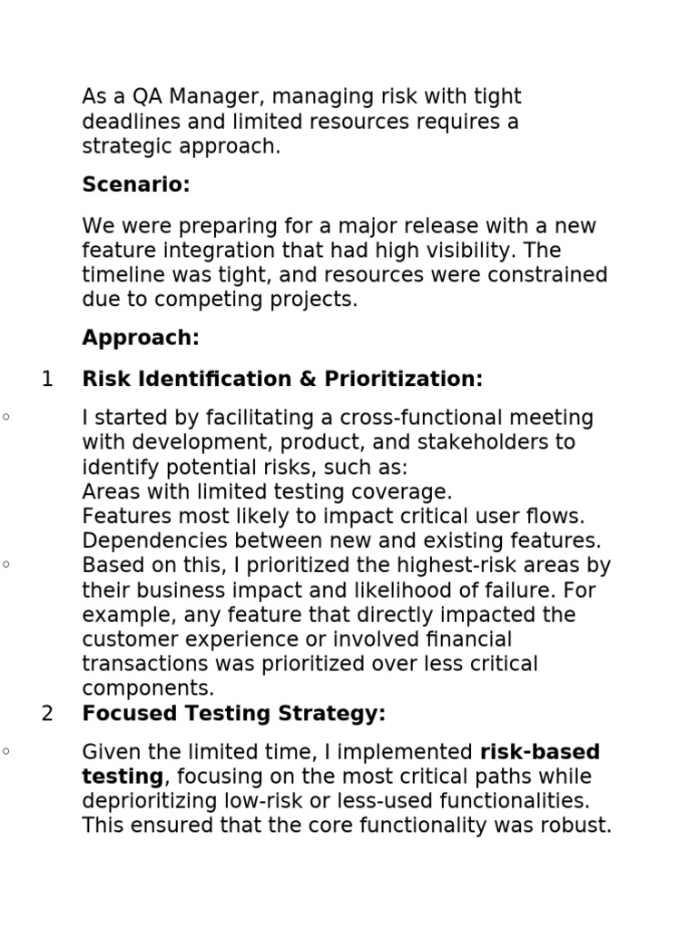 Managing Risk, Tight Deadlines, Limited Resources | PDF