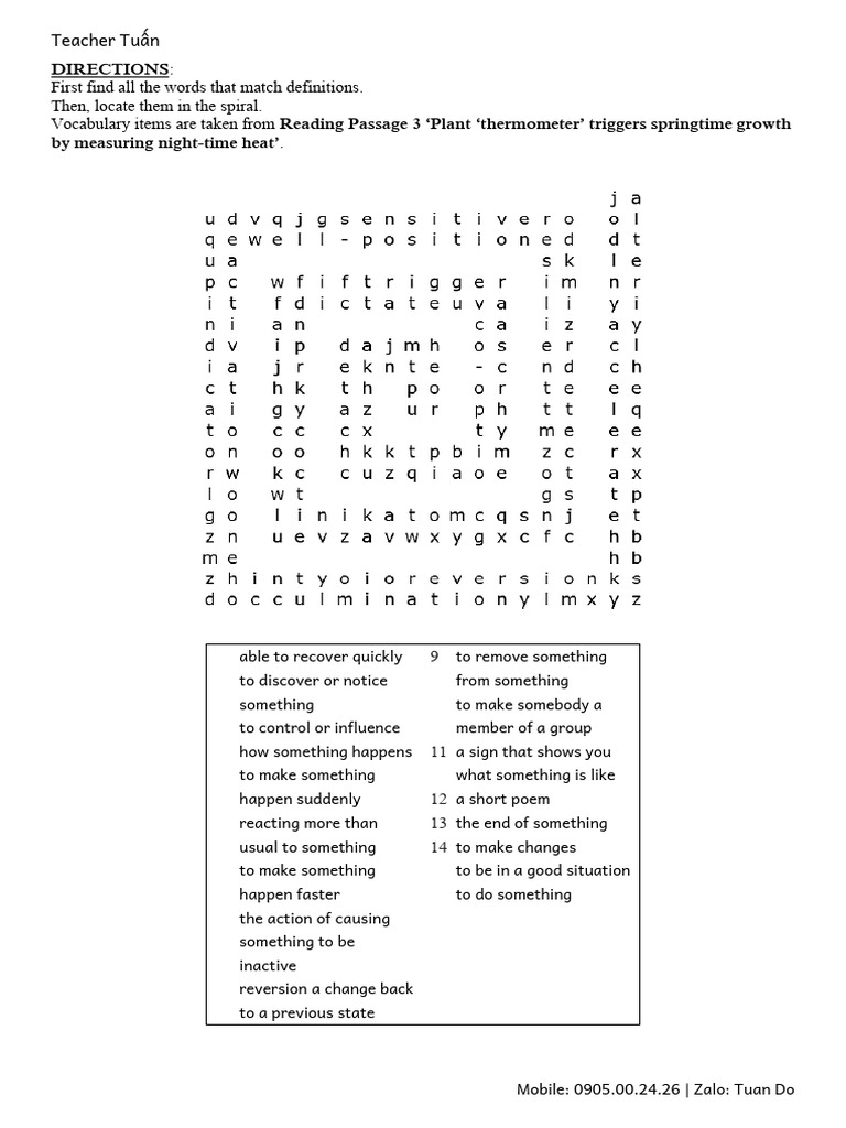 IELTS Reading Test 07 Vocabulary Booster | PDF