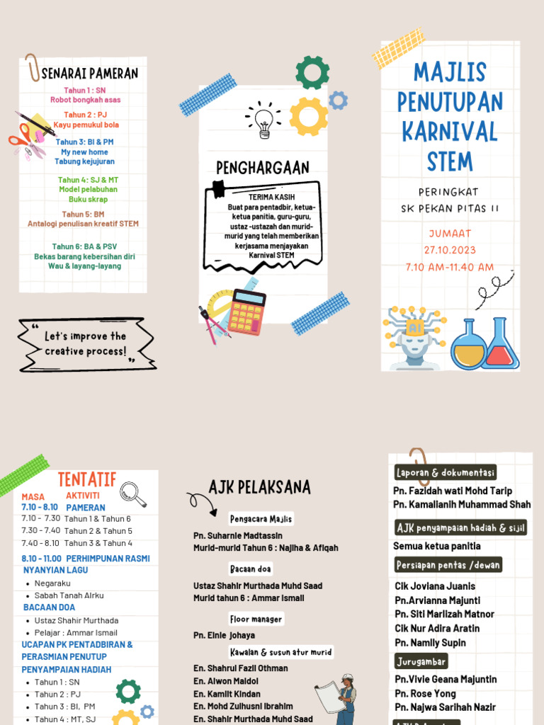 Tentatif Majlis Penutupan Karnival STEM | PDF