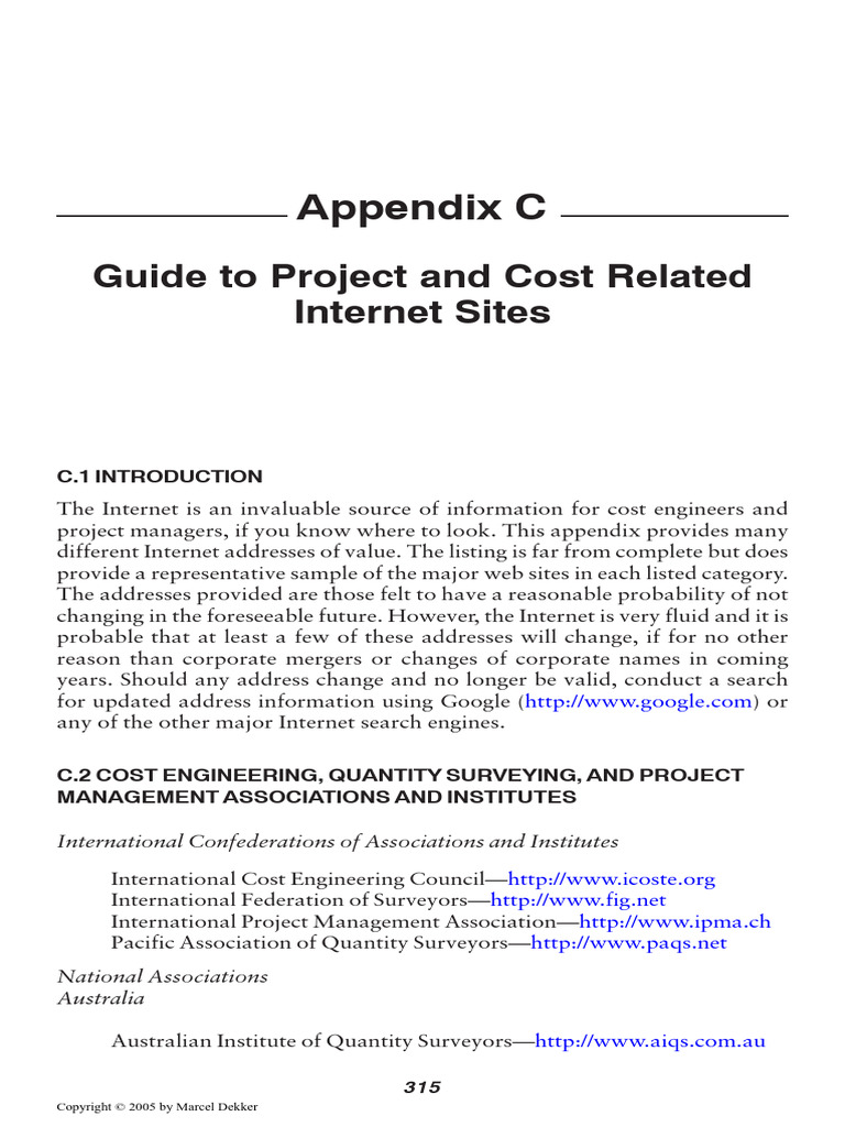 Project & Cost Related Internet Sites | PDF | Information | Technology ...