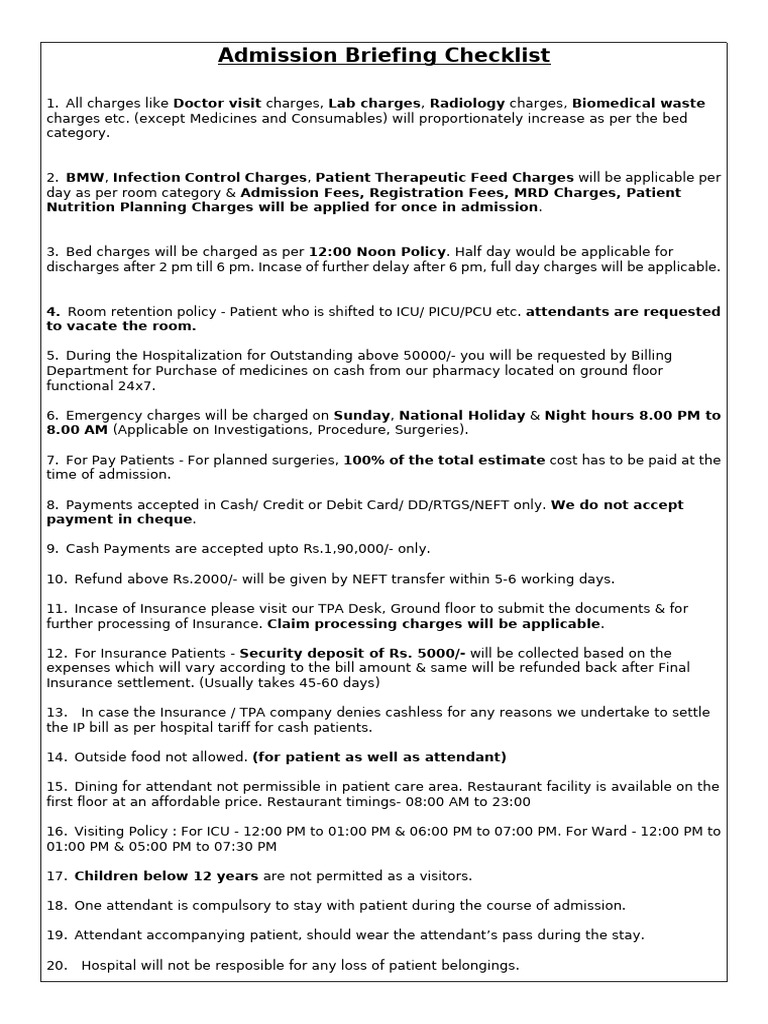 Admission Terms & Condition | PDF