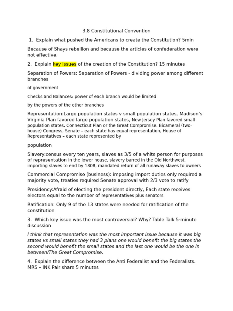 AP U.S. History 3.8 Guided Notes | PDF | United States Bill Of Rights ...