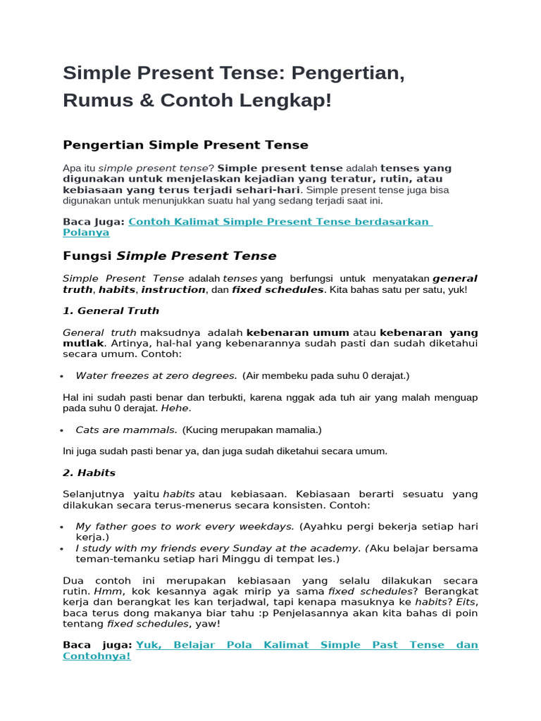 Simple Present Tense | PDF