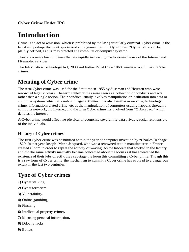 Cyber Crime Laws and Penalty | PDF
