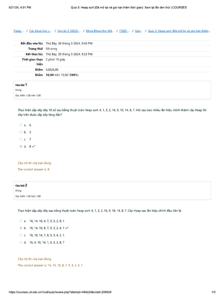 Quiz 5 Heap Sort Pdf 