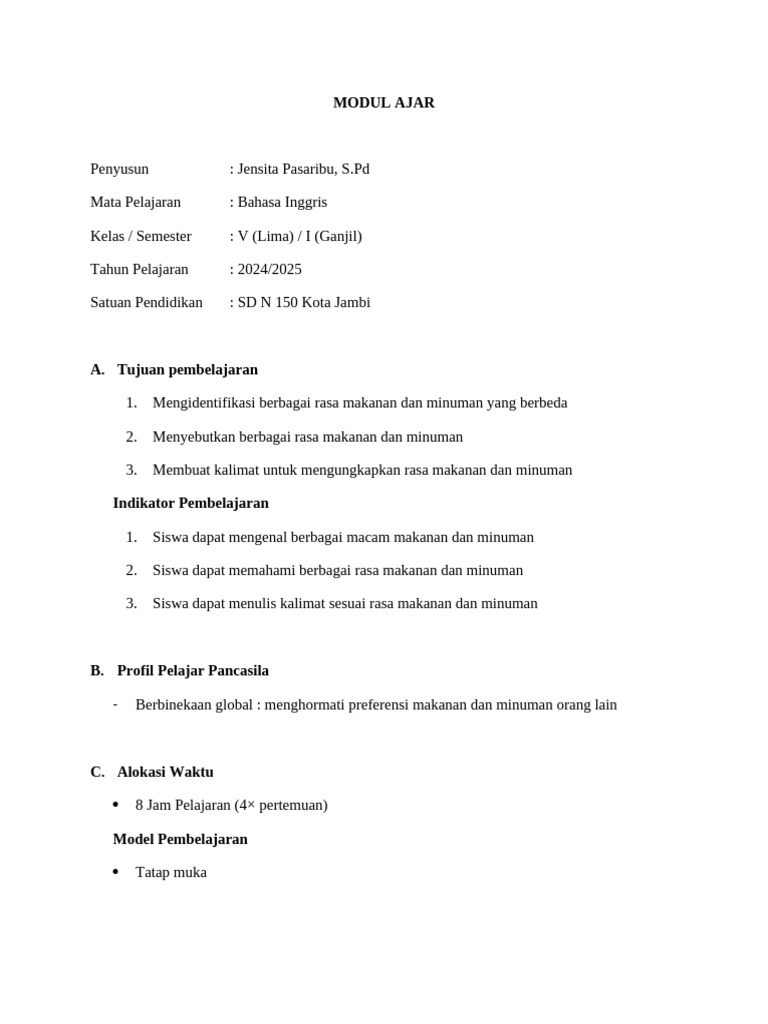 Modul Ajar Bing | PDF