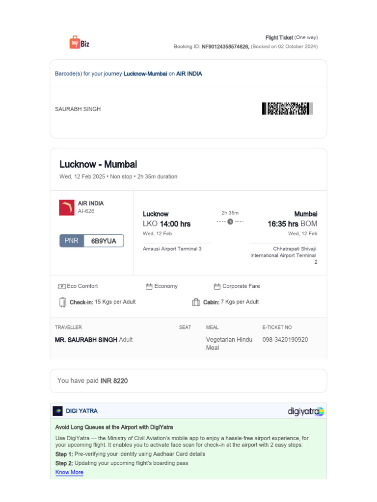 ETicket NF90124358574626 | PDF