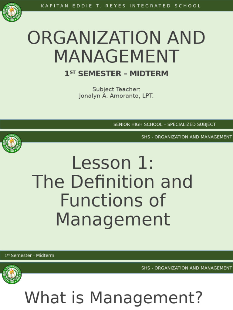 Organization and Management | PDF