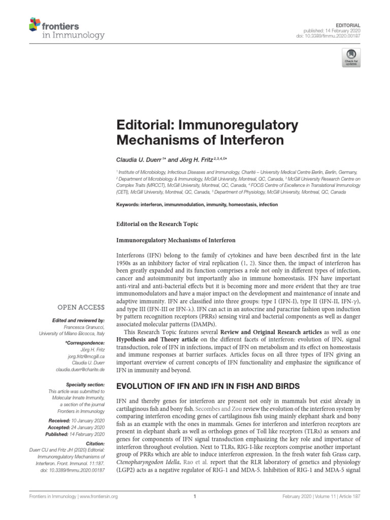 Immunoregulatory Mechanisms of Interferon | PDF