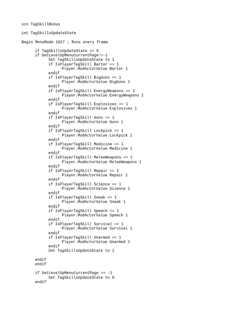 Level Up Tag Bonus Script | PDF
