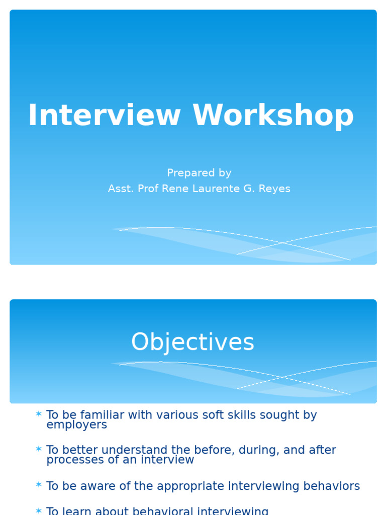 Interviewing Workshop | PDF