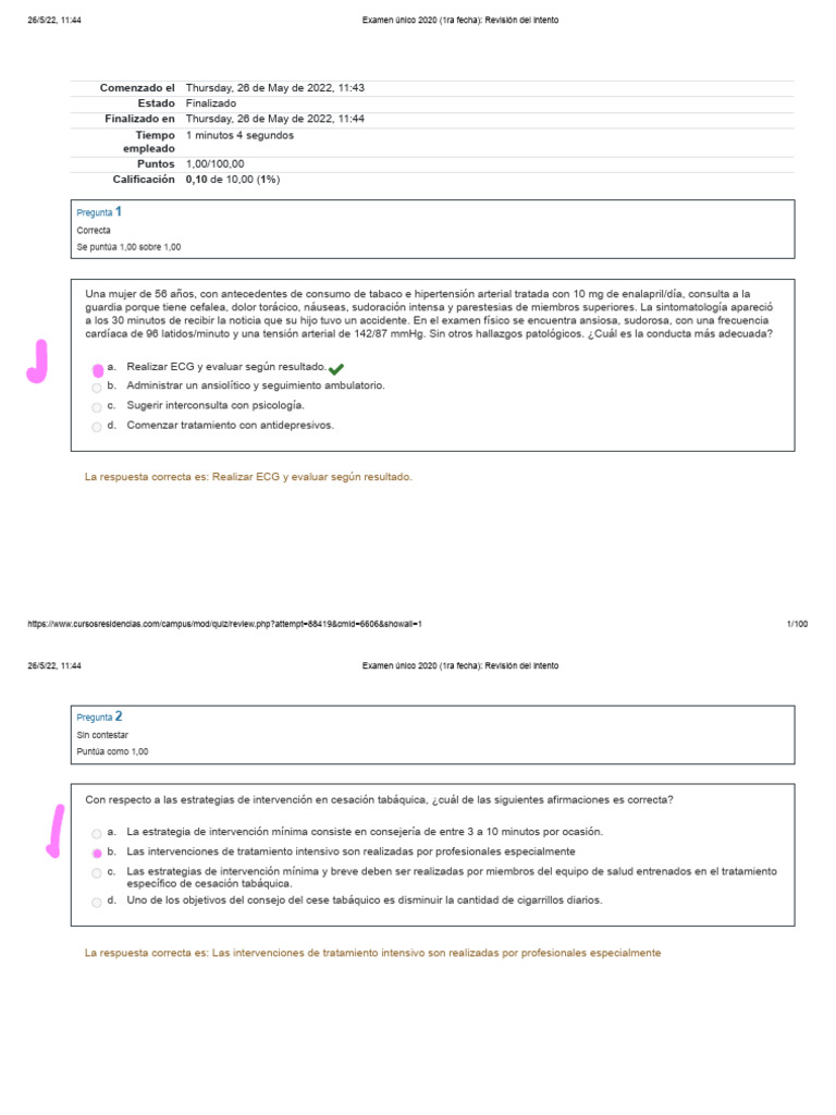 Examen Único 2020 (1ra Fecha) REVISADO | PDF