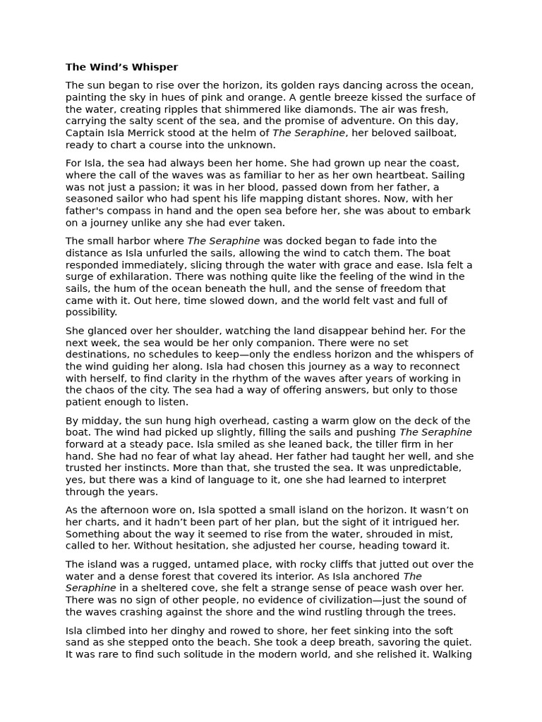 Story About Sailing | PDF