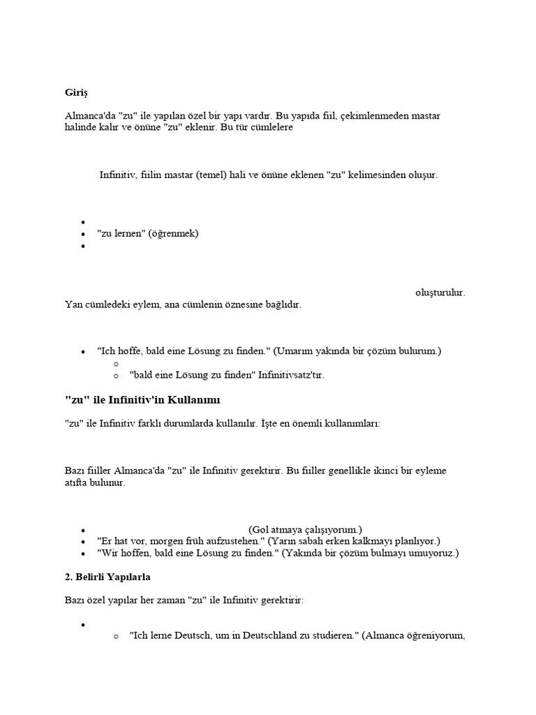 B1 Almanca Infinitive Mit Zu Pdf