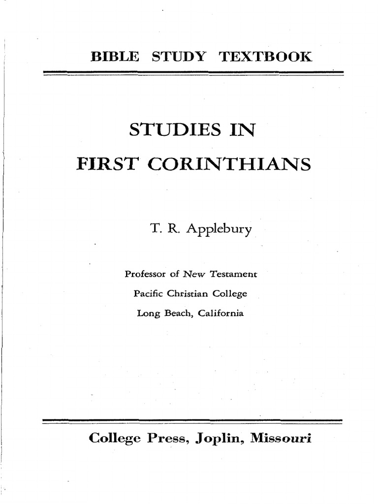 1&2corinthians Applebury | PDF