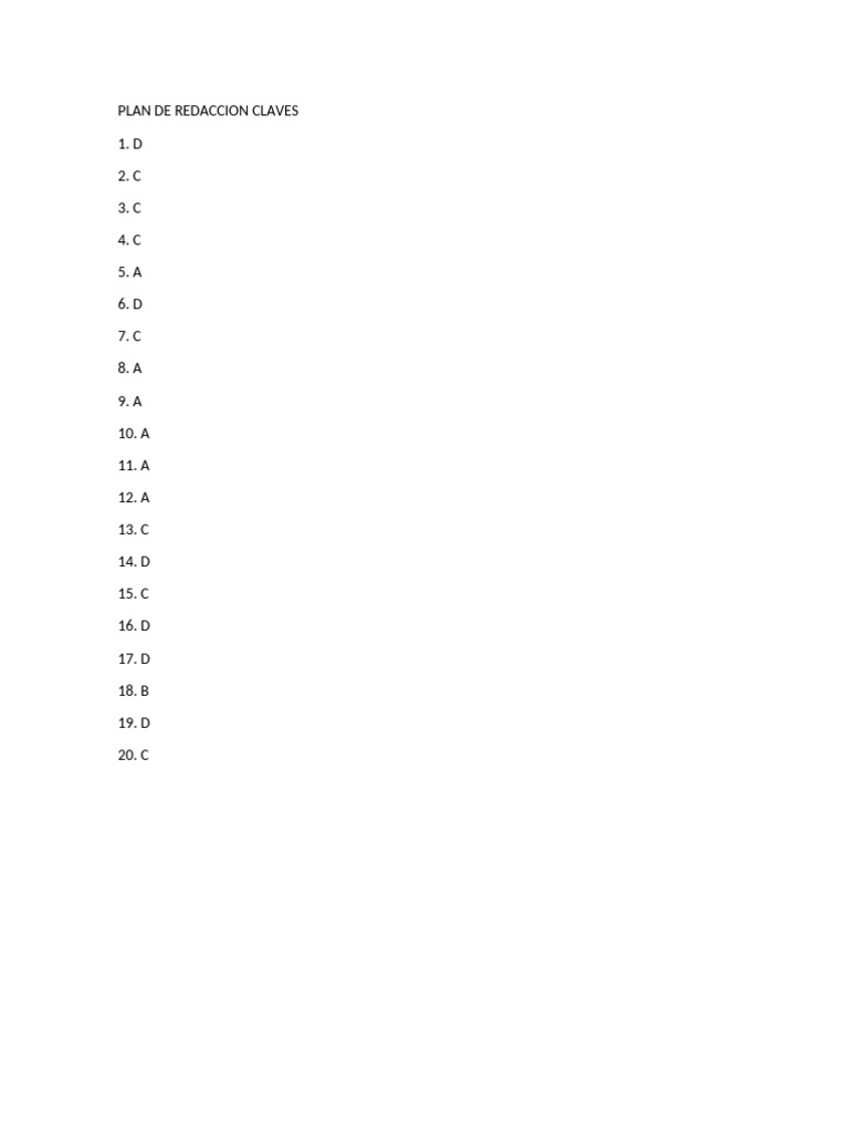 Plan de Redaccion Claves | PDF