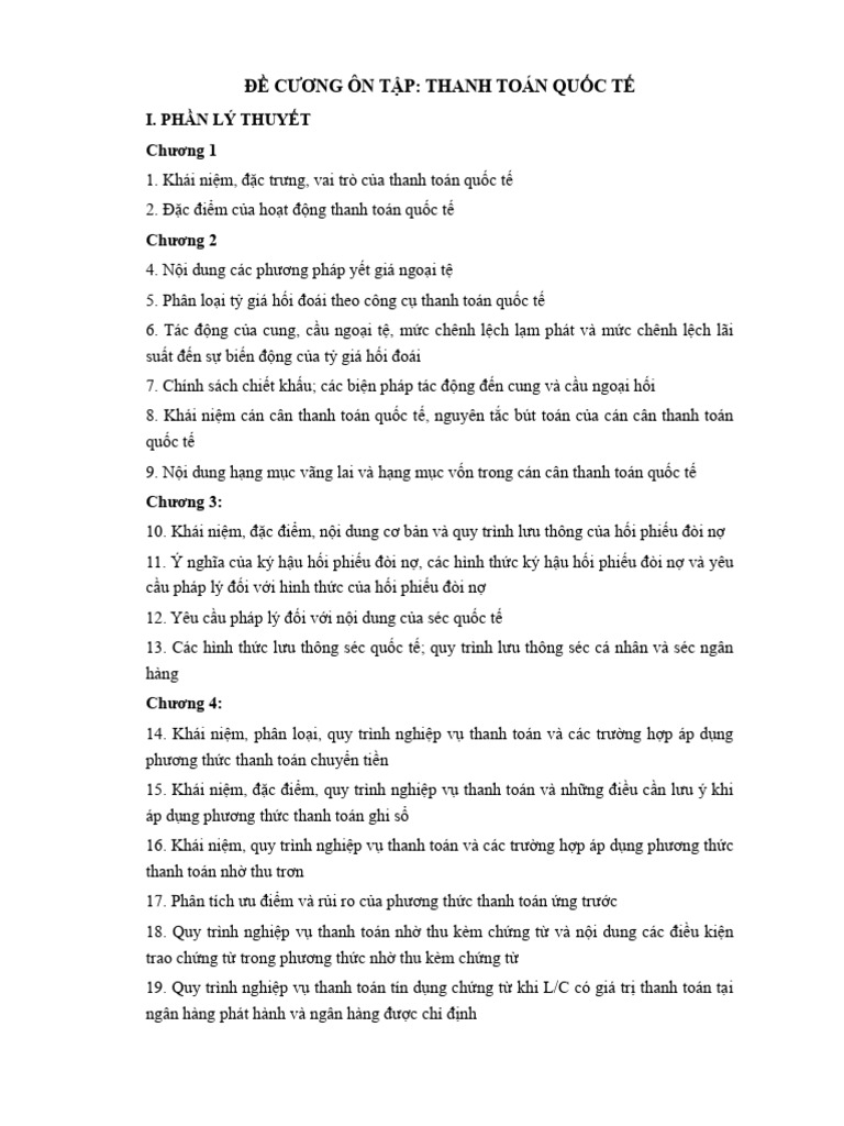 Đề cương ôn tập TTQT - Vấn đáp | PDF