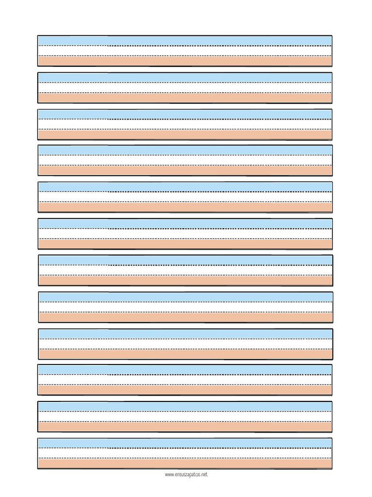 Pauta de Escritura Vertical Sin Ayuda Figurativa Los Pisos de Las Letras | PDF