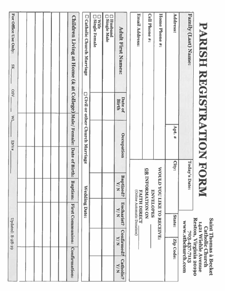 Parish Registration | PDF
