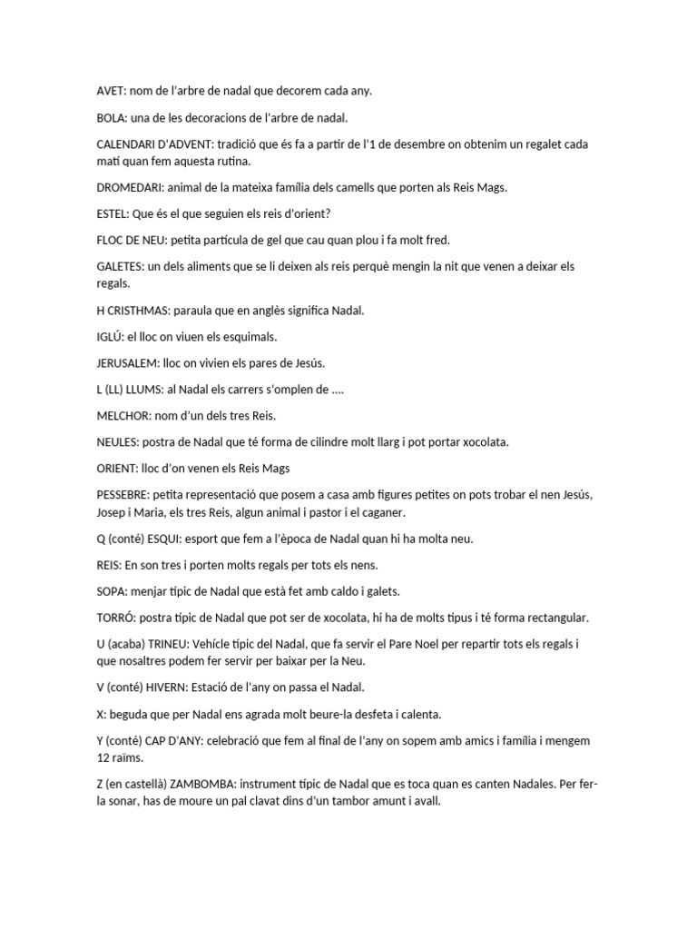 Pasaparaula de Nadal | PDF