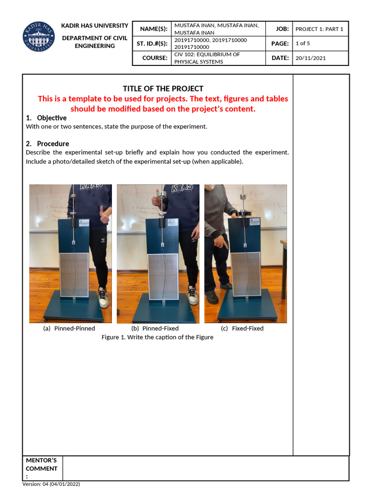 KHAS Lab Report Template Filled V04 Headers CIV102 | PDF