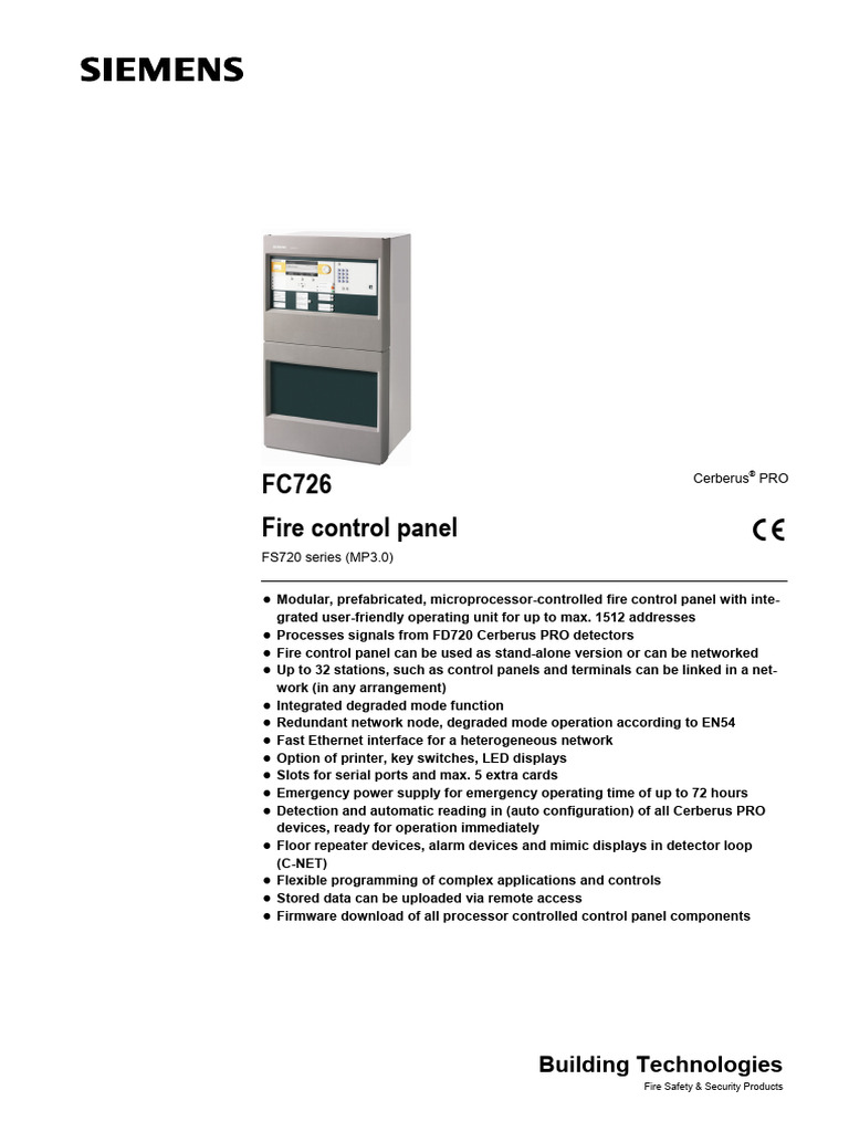 FC726 - Fire Control Panel | PDF