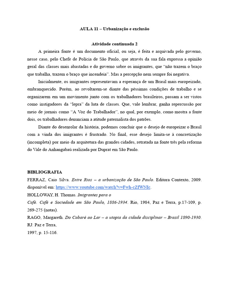 atividade aula 11 | PDF