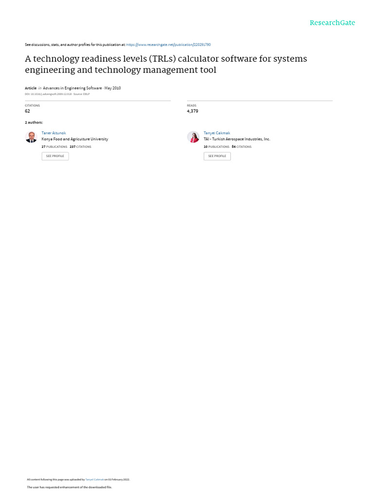 Atechnologyreadinesslevels TRLs | PDF